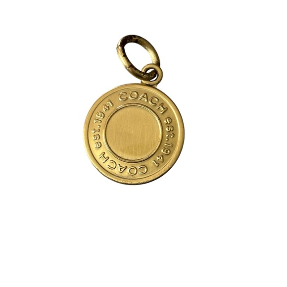 Coach | Jewelry | Vintage Coach Gold Toned Hallow Round Side Hang Tag ...